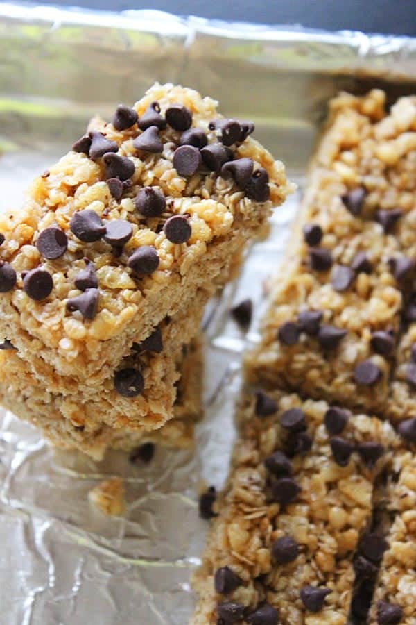 Easy No Bake Chocolate Chip Granola Bars The Pinning Mama